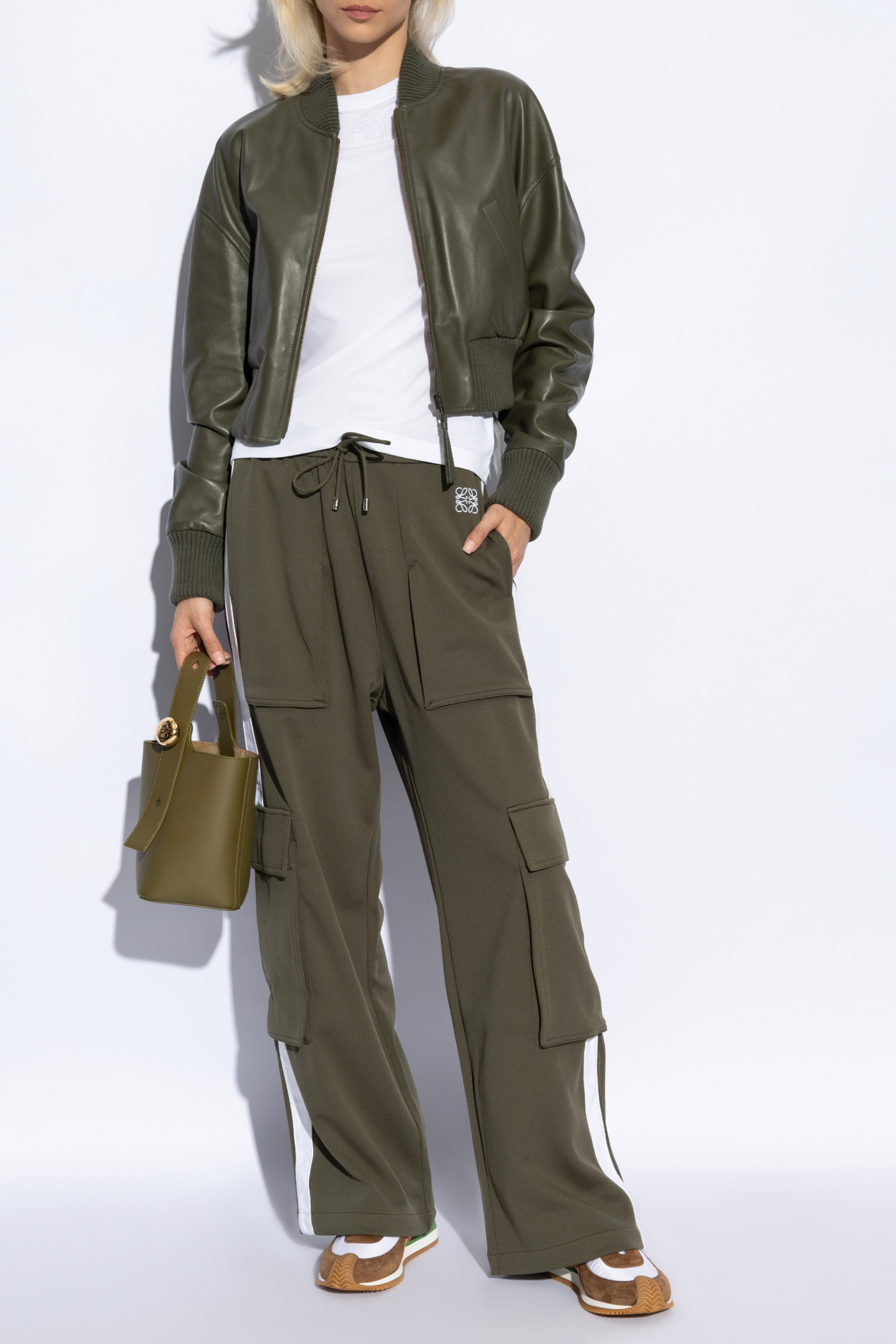 Green Leather jacket Loewe - SchaferandweinerShops TW Green Leather jacket Loewe - SchaferandweinerShops TW